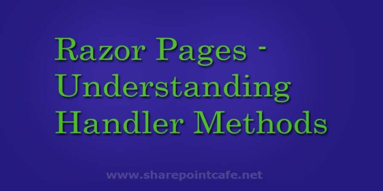 Aspnet Core Razor Pages Handler Methods Sharepointcafenet